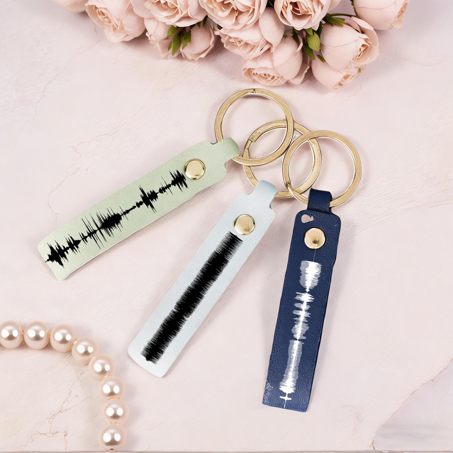 Voice Recording Keychain, Soundwave QR Code Keychain,audio Scan ...