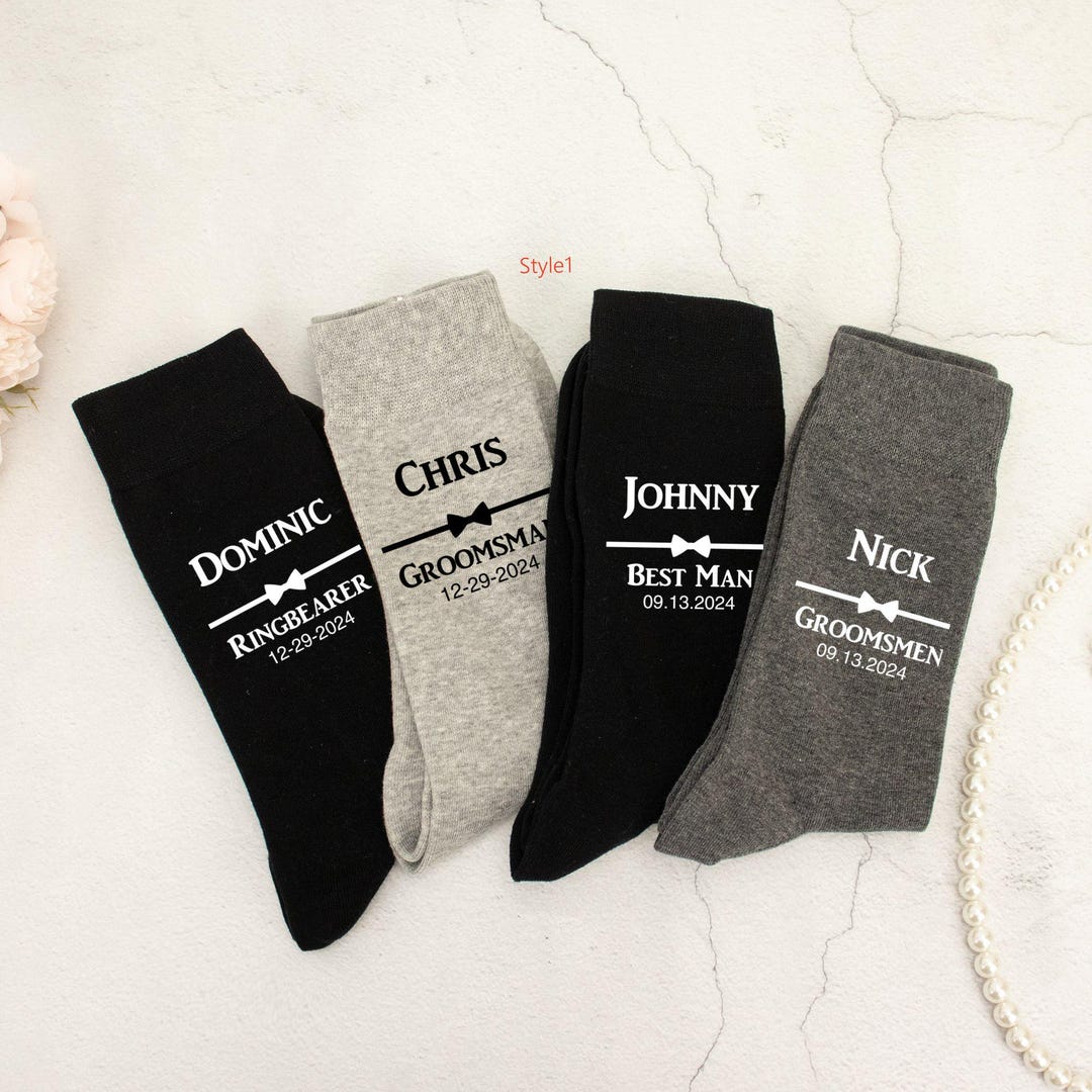 Custom Groomsmen Socks,groomsmen Gifts for Him,wedding Socks ...