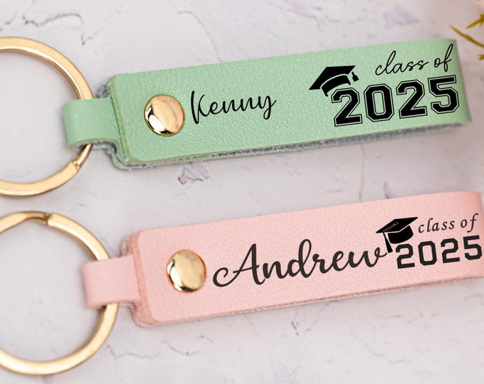 Personalized Name Leather Graduation Keychain,graduation Gift,2025 ...