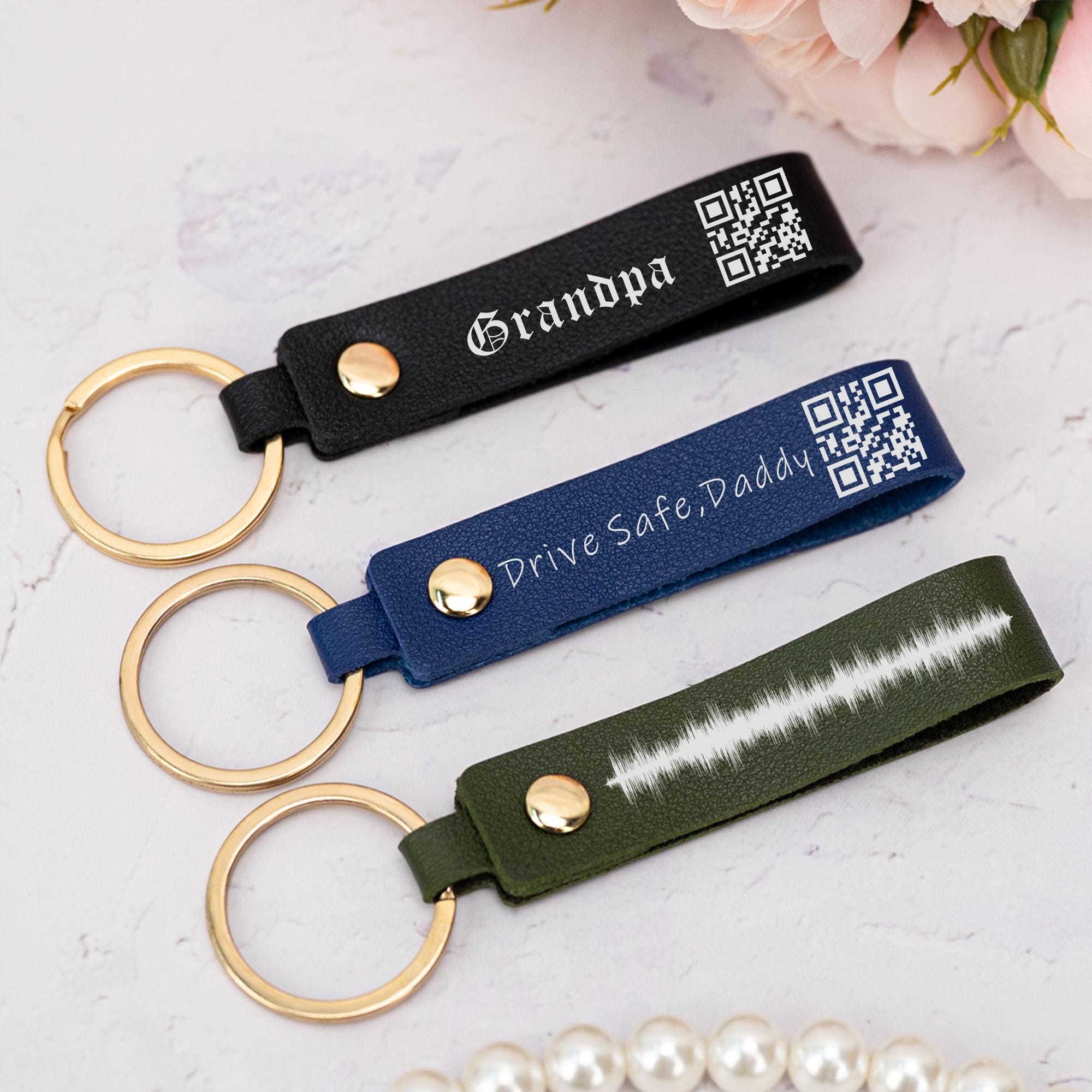 Voice Recording Keychain, Soundwave QR Code Keychain,audio Scan ...