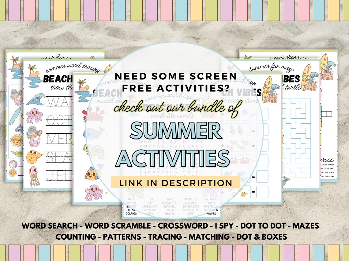 Kids Summer Schedule Editable Summer Chore Chart Kids Summer Checklist ...
