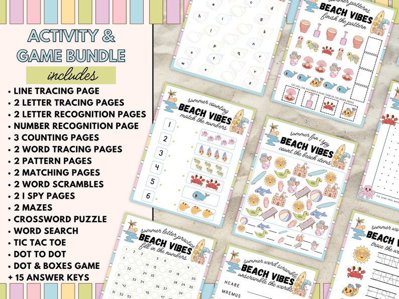 Kids Summer Activities and Games Printables for Summer Break, Mazes ...
