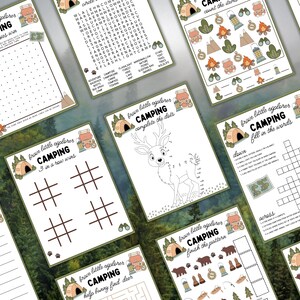 Camping Activities Printables Kids Games for Summer Break Road Trip ...