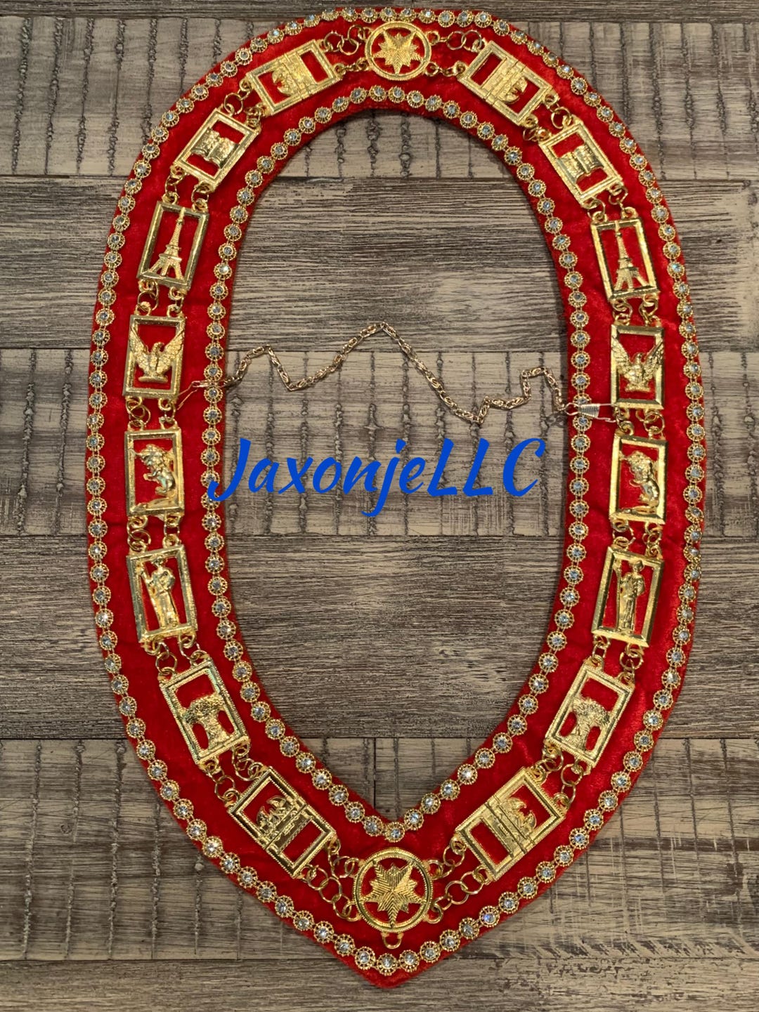 Masonic Heroines of Jericho Women's Chain Collar, Hoj Collar, With Rhinestones - Etsy