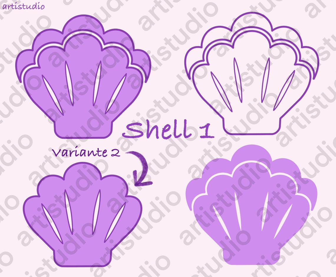 Muschel SVG Seashell Shell Cut File Digitale Datei Bundle PNG - Etsy