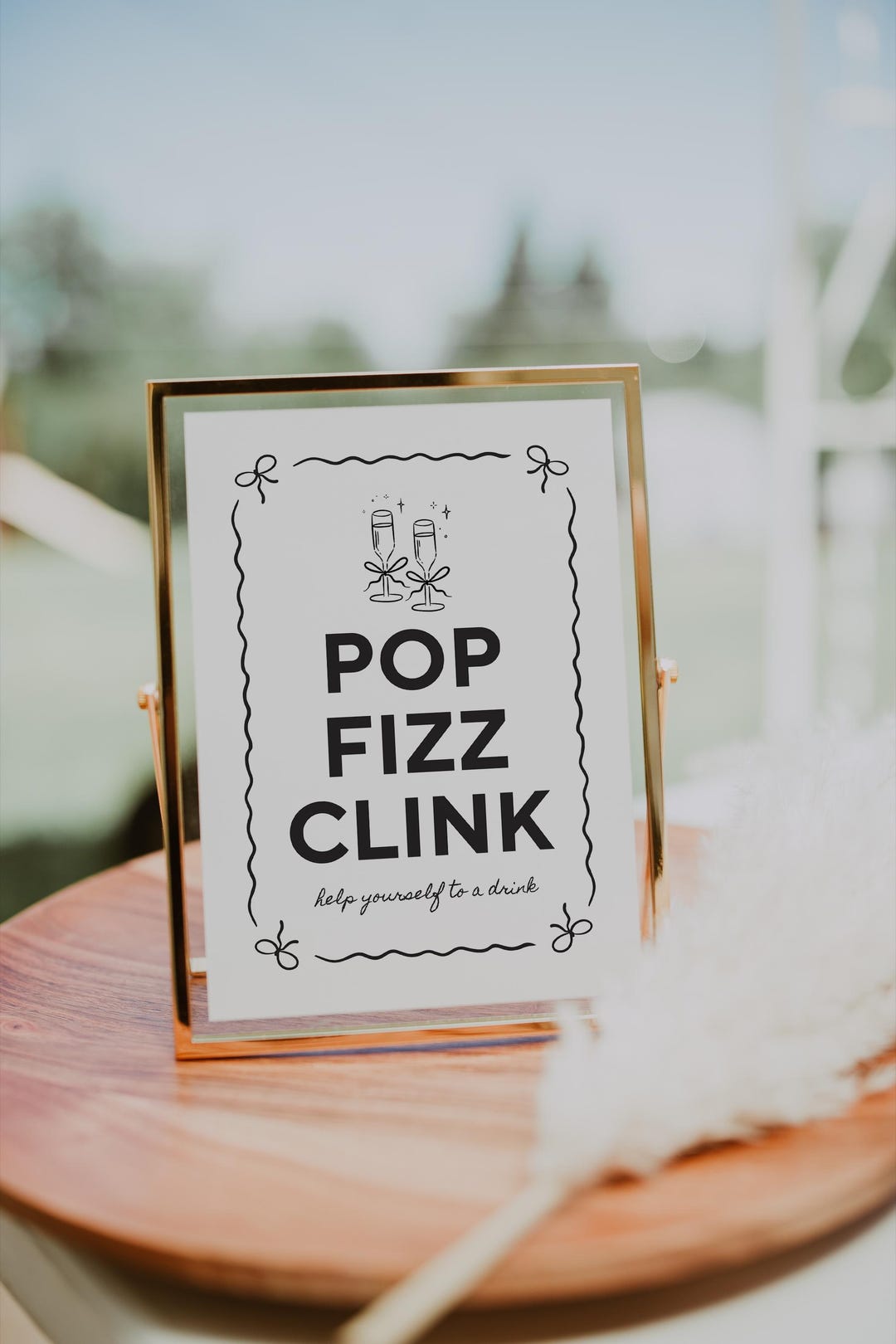 Hand-drawn New Year's Eve Bar Sign: Pop Fizz Clink Drink Station ...