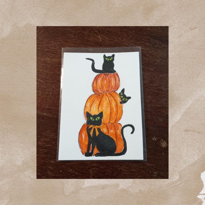 Aceo Original Art Cat - Etsy