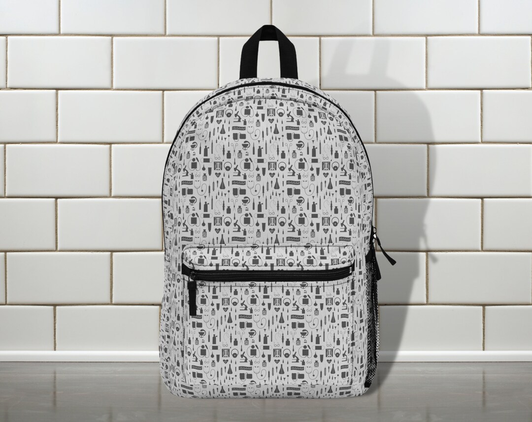 Medical Field Backpack Black Print, Nursing School Bag, Doctor Carry On ...