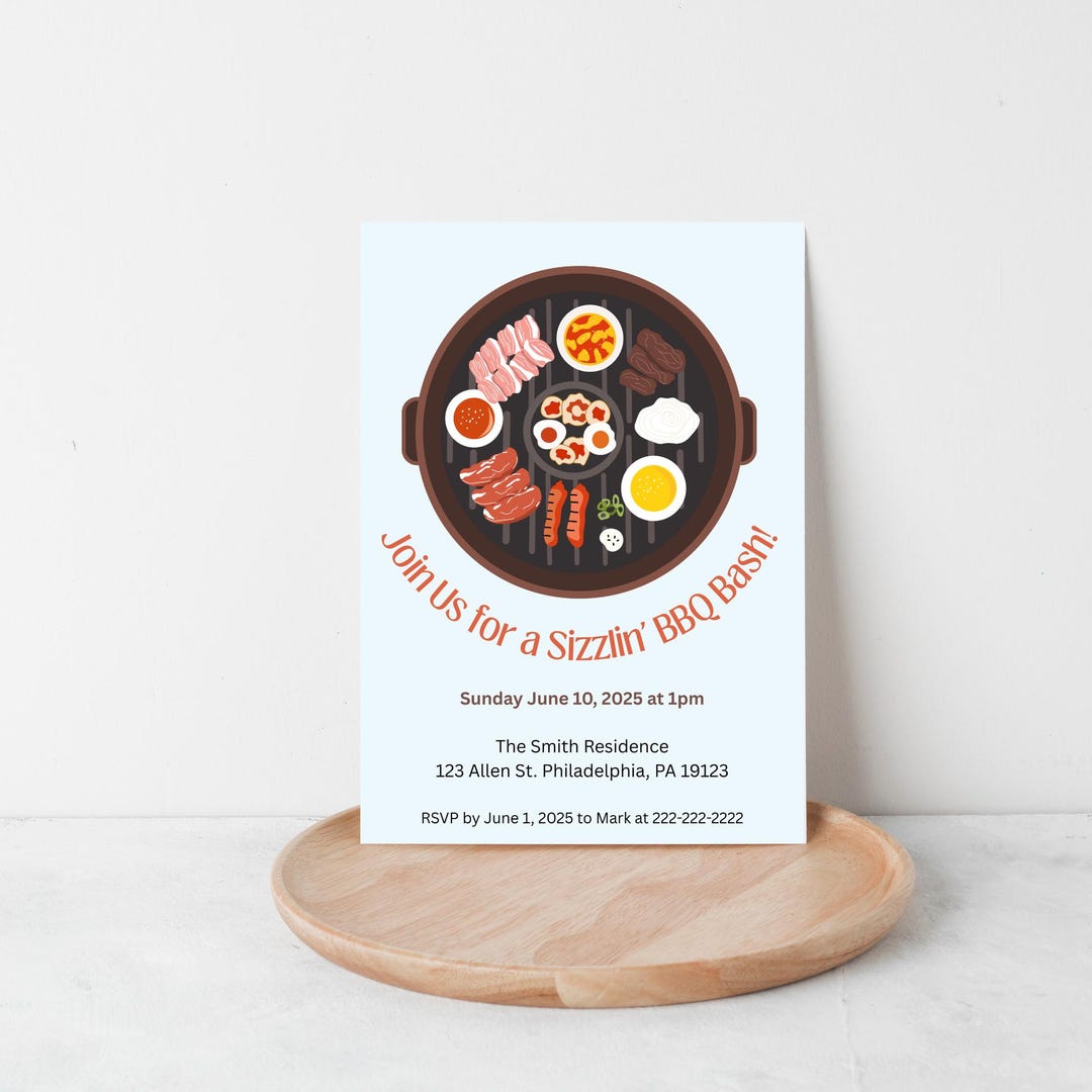 Editable BBQ Invitation Template – Backyard Cookout Party Invite ...