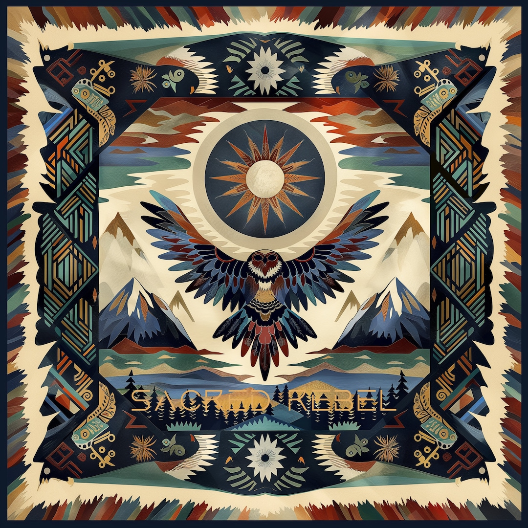 Bohemian Native Mountain Owl Digital Art Indigenous Owl Boho Decor PNG ...