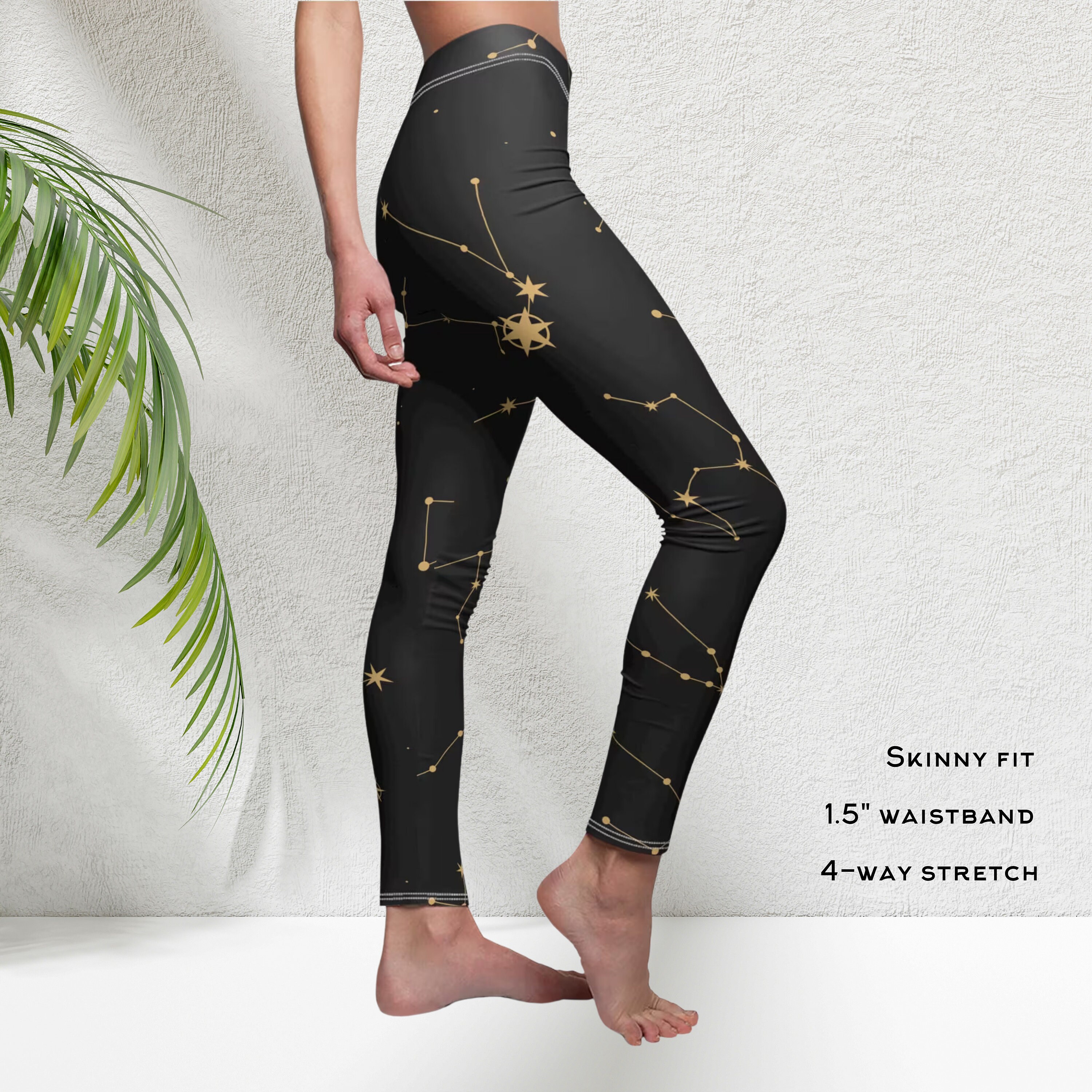 Celestial Zodiac Signs Constellation Yoga Leggings Stars and Moon ...