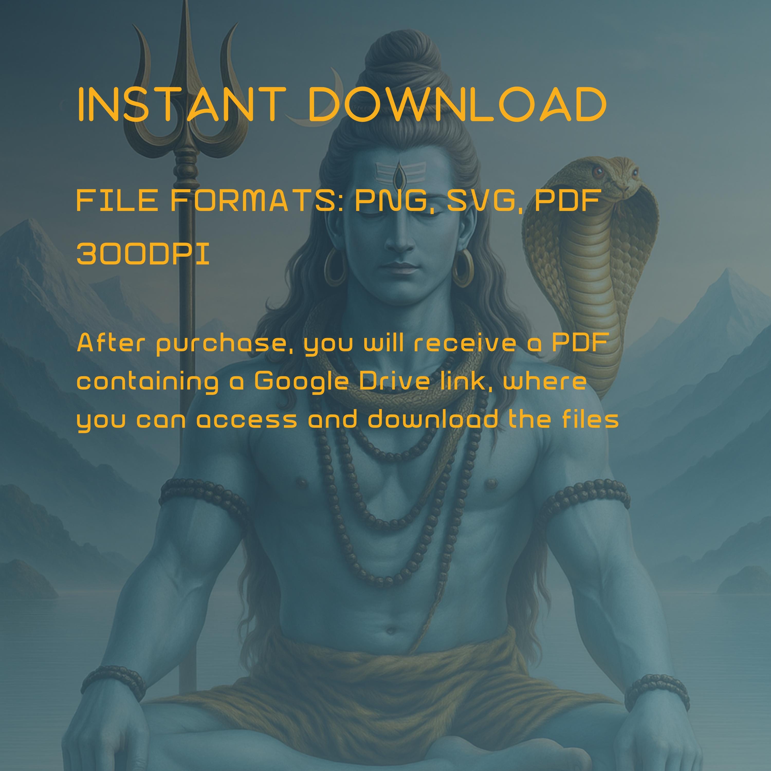 Lord Shiva SVG High-resolution Digital Download Hindu God Vector Art ...