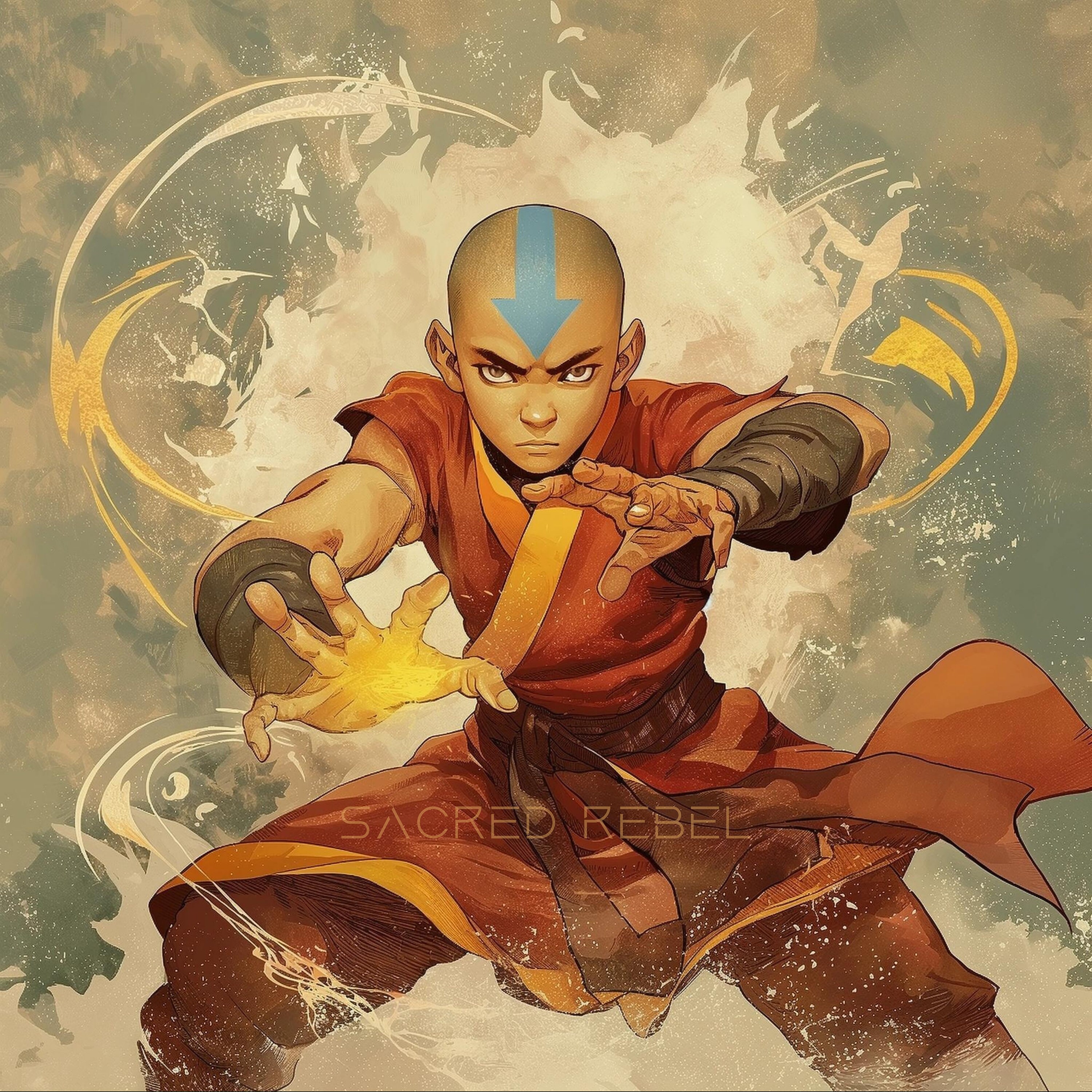 Avatar the Last Airbender SVG, Aang Master of All Elements PNG, Digital ...