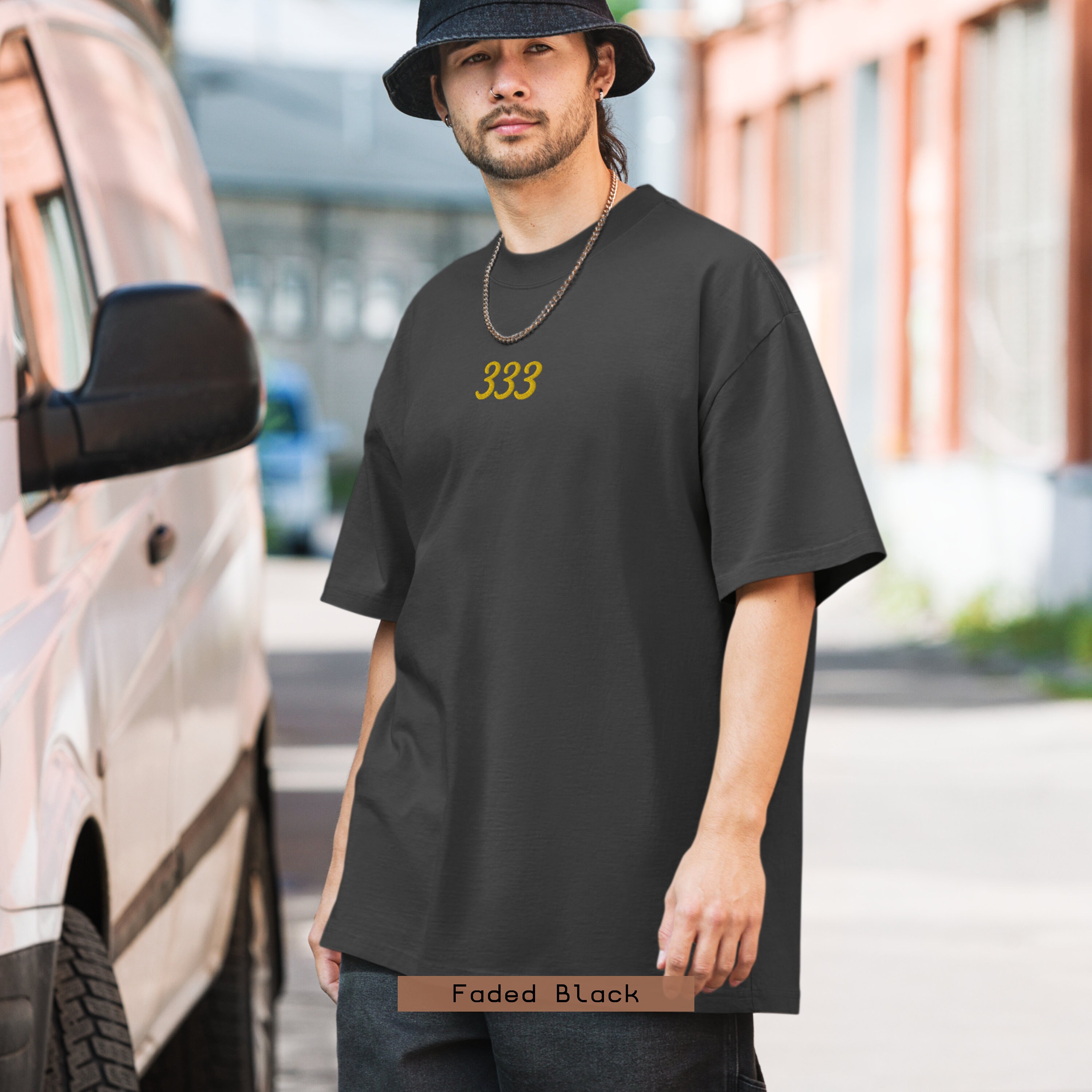 333 Timeline Embroidery Gold Numerology Oversized T-shirt Spiritual ...