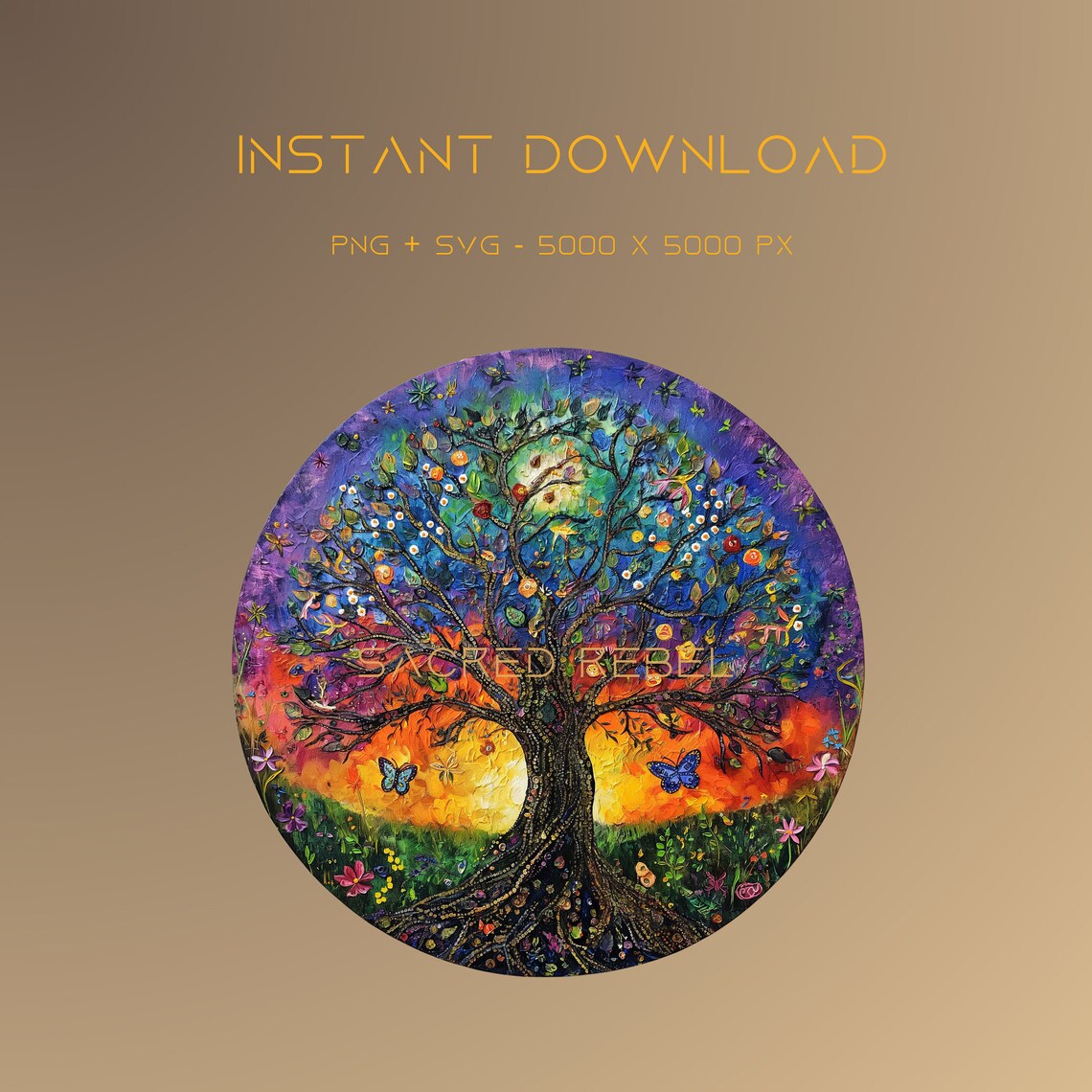 Rainbow Tree of Life Digital Download PNG Mystical Tree Spiritual ...