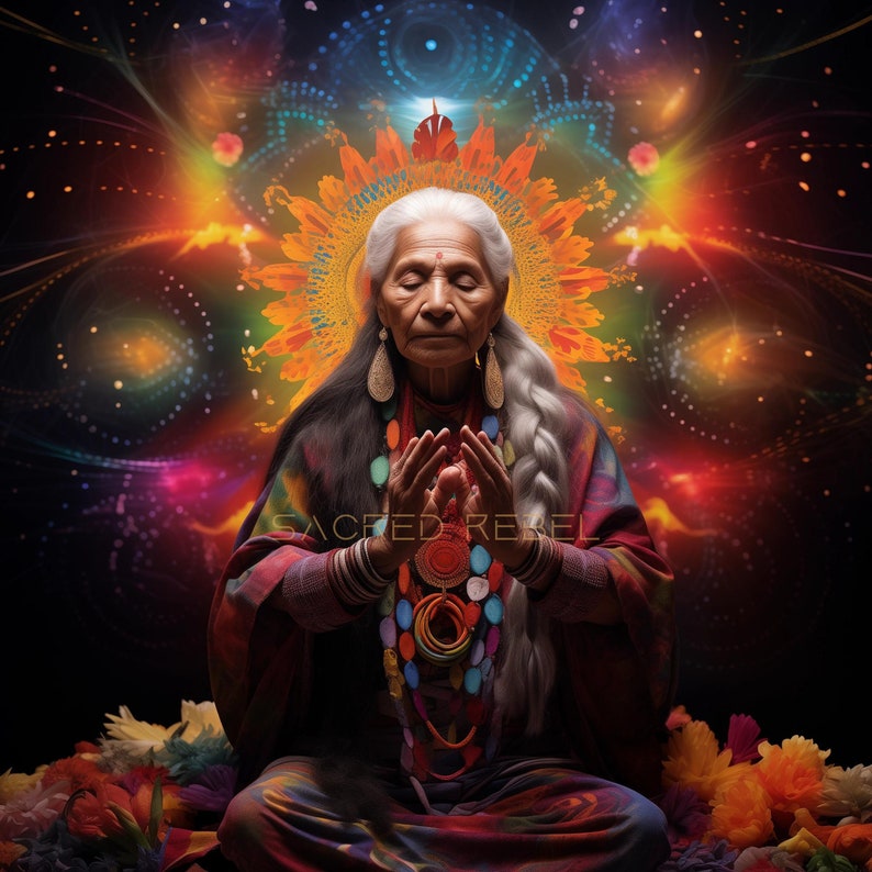 DMT Ayahuasca Grandmother Spirit Art for Bohemian Souls PNG Sacred ...