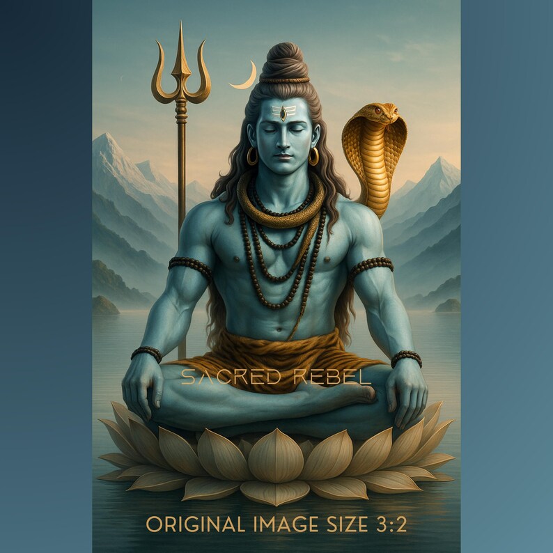 Lord Shiva SVG High-resolution Digital Download Hindu God Vector Art Spiritual Deity Instant ...