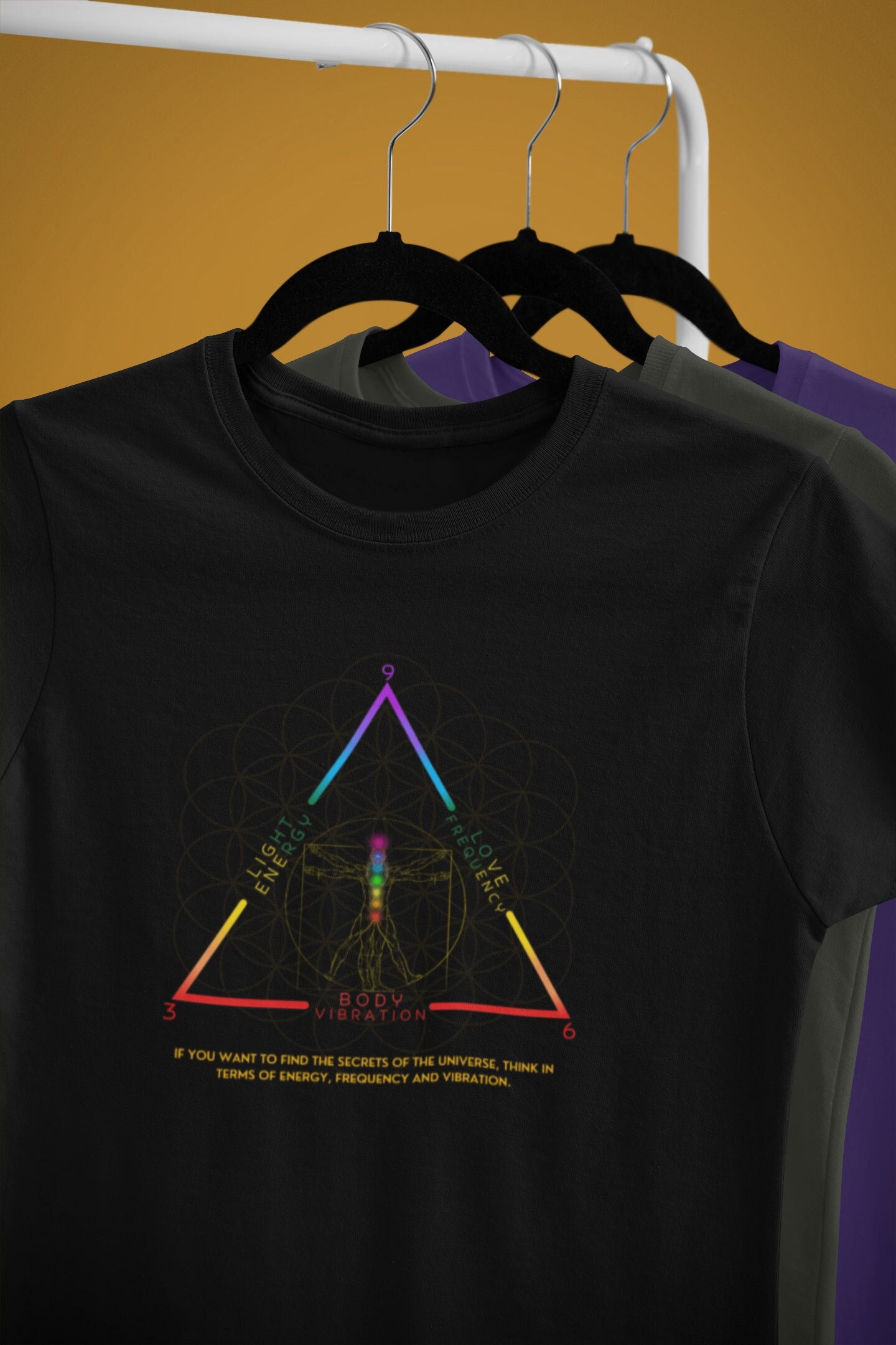 Vitruvian Man Sacred Geometry Shirt 369 Nikola Tesla Unisex Shirt ...