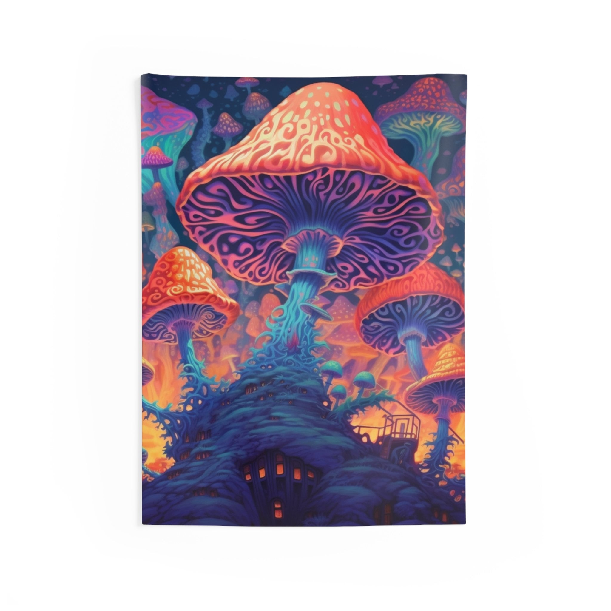 Trippy Psychedelic Mushroom Tapestry Vibrant Shrooms Wall Decor for ...