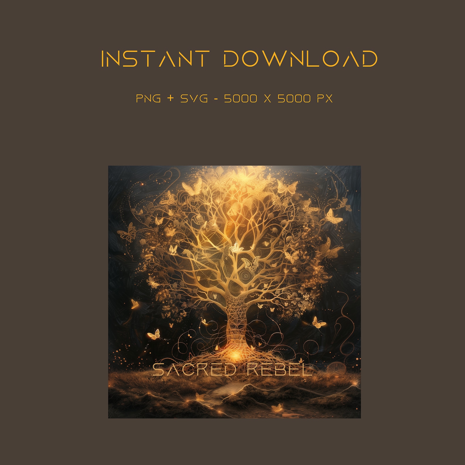 Sacred Golden Tree of Life Png Mystical Tree of Life SVG Spiritual ...