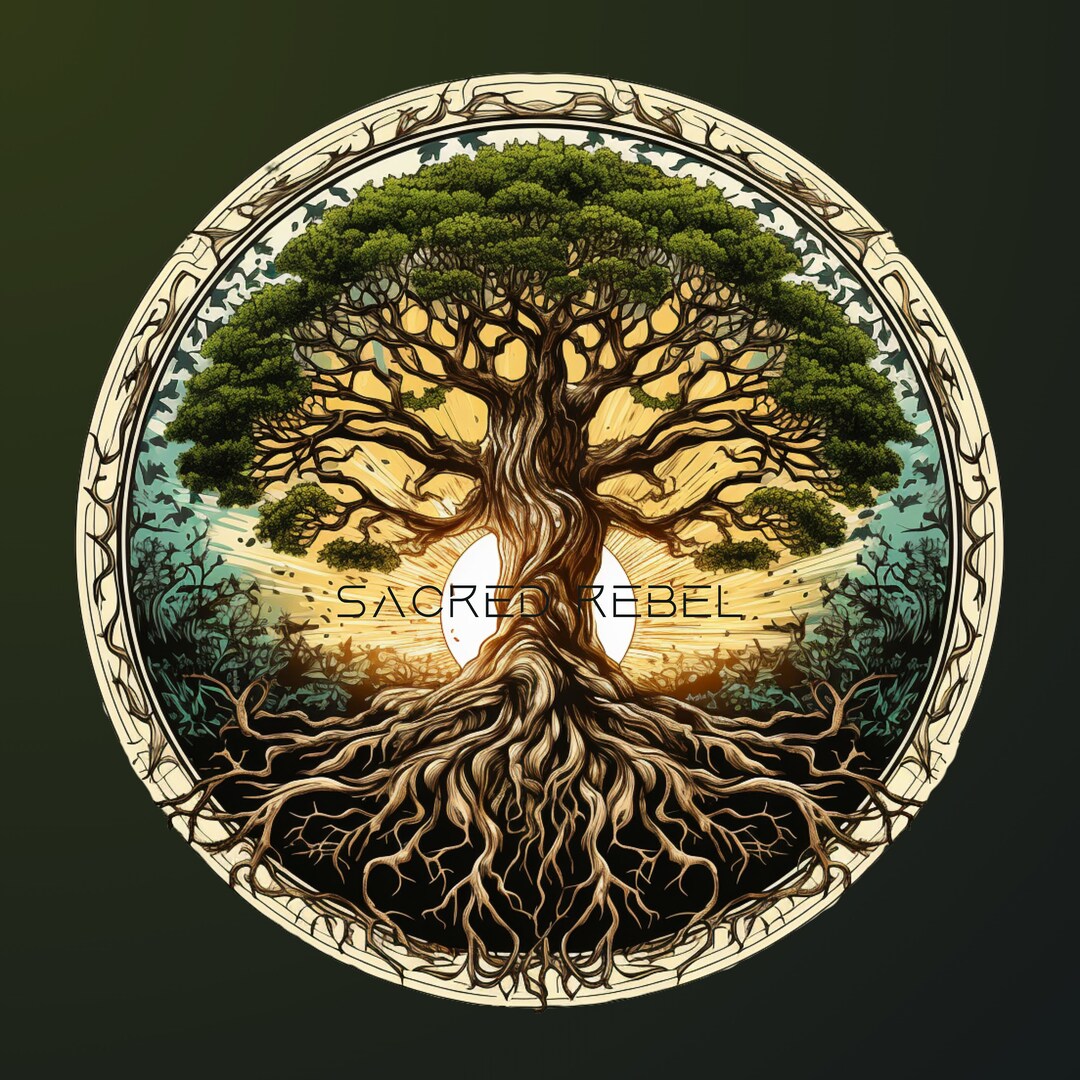Sacred Tree of Life Digital Download PNG Mystical Tree Spiritual Sunset ...