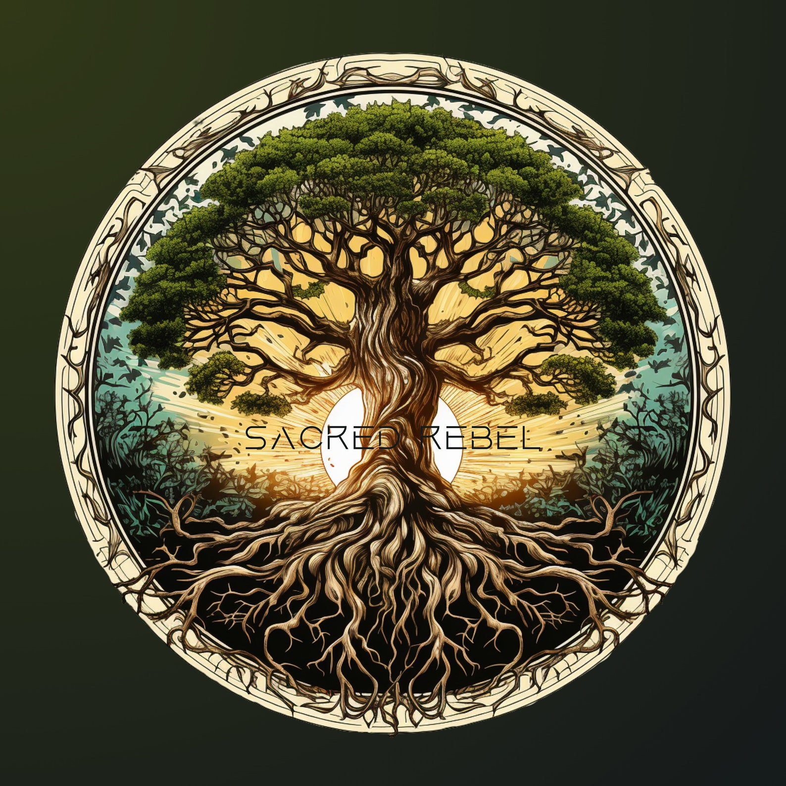 Sacred Tree of Life Digital Download PNG Mystical Tree Spiritual Sunset ...
