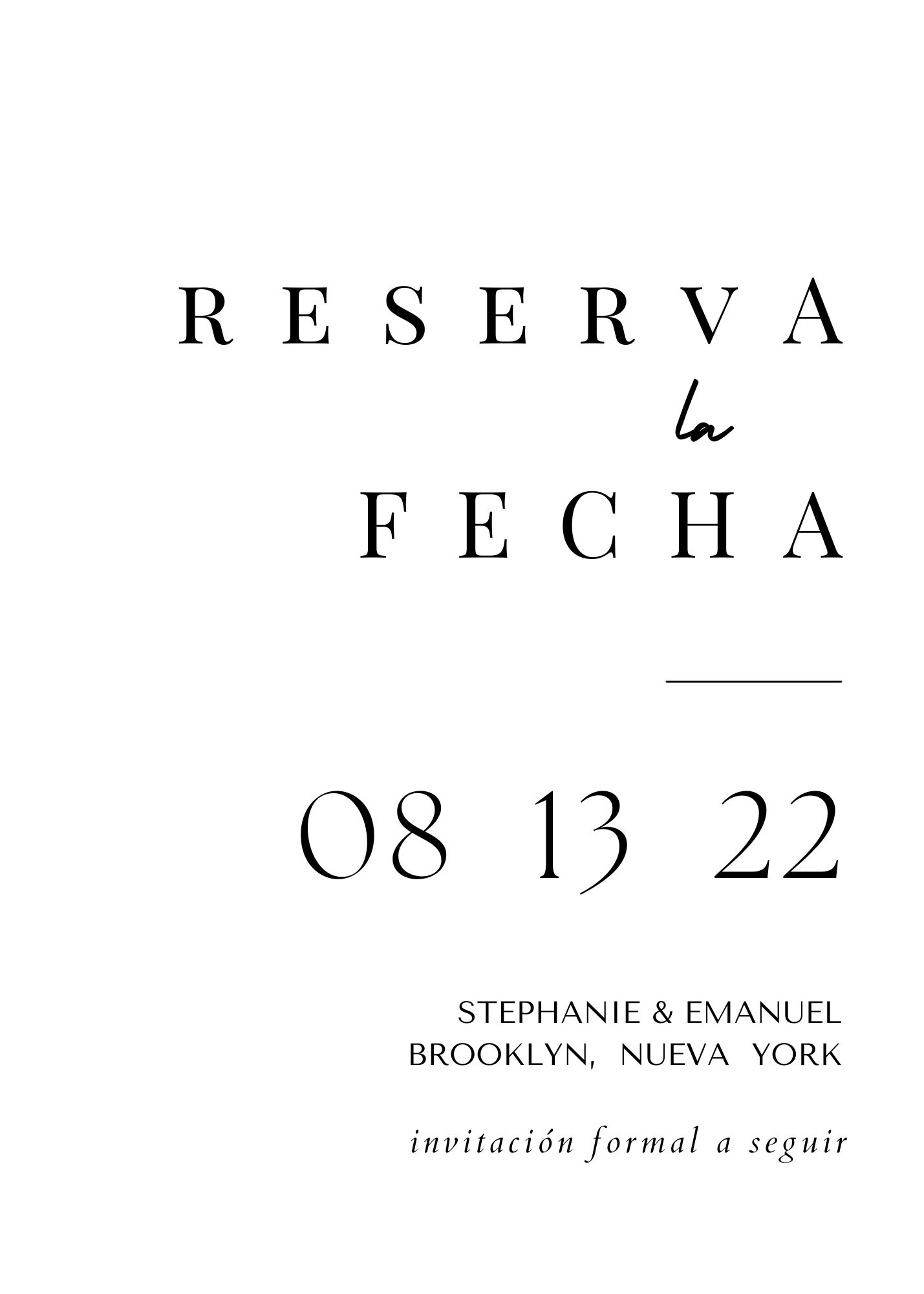 Modern Minimal Save the Date Spanish Moderno Mínimo Reserva La Fecha ...