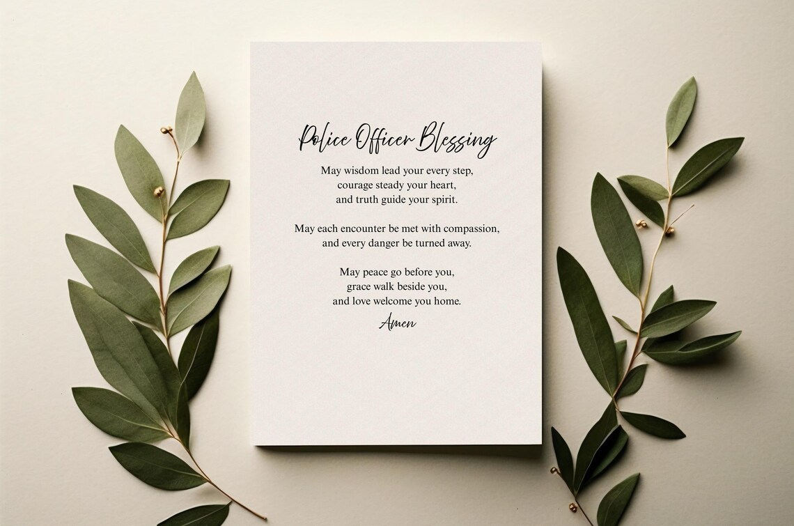 Police Officer Blessing Card | Law Enforcement Gift (digital Download ...