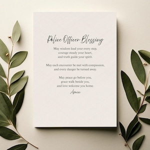 Christian Police Blessing Card Printable | Police Officer Appreciation ...