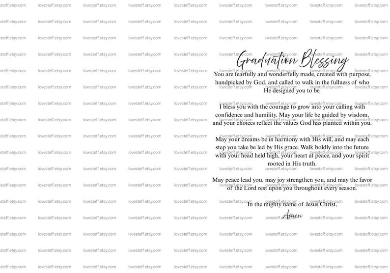 Christian Graduation Blessing Card | Faith-based Prayer (digital ...