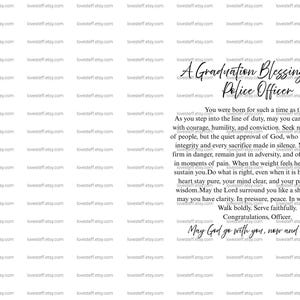 Police Officer Graduation Blessing Card | Inspirational Printable Gift ...