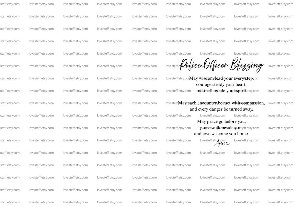 Police Officer Blessing Card | Law Enforcement Gift (digital Download ...