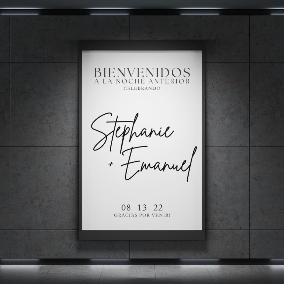 Spanish Rehearsal Dinner Welcome Sign | Bilingual Wedding Eve, 18x24 ...