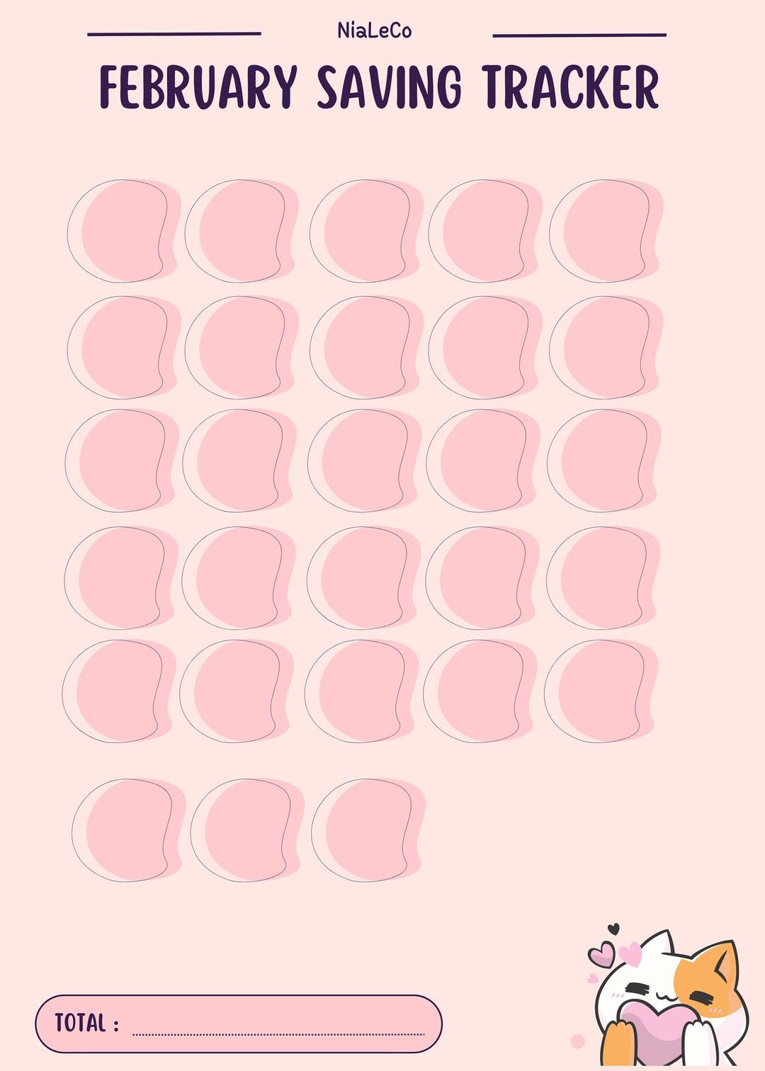 Kawaii Digital Monthly Savings Tracker Planner Instant Download Cute ...