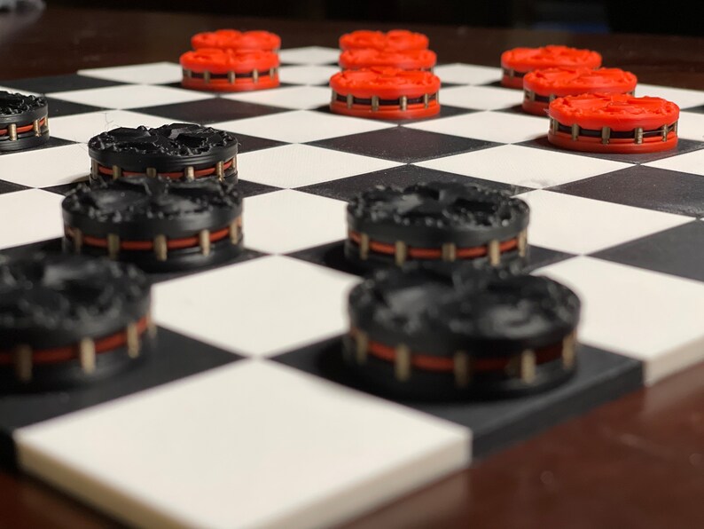 Checkers Set 3D Printed 24 Piece Set for Your Board. - Etsy