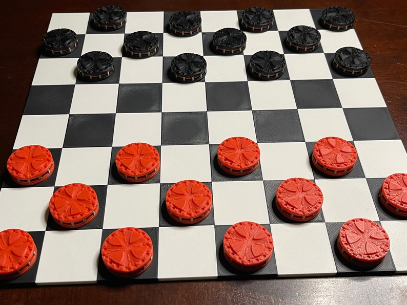 Checkers Set 3D Printed 24 Piece Set for Your Board. - Etsy