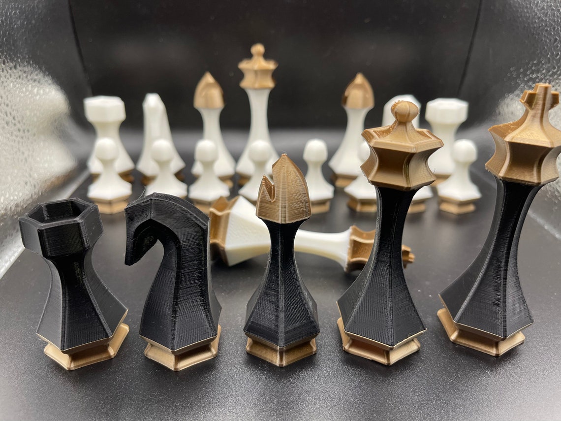 Hexagonal Modern Chess 32 Piece Set - Etsy
