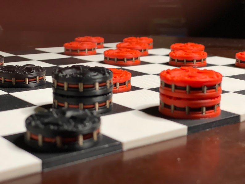 Checkers Set 3D Printed 24 Piece Set for Your Board. - Etsy