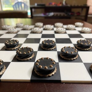 3D Printed Complete Game Set Checkers and Chess - Etsy