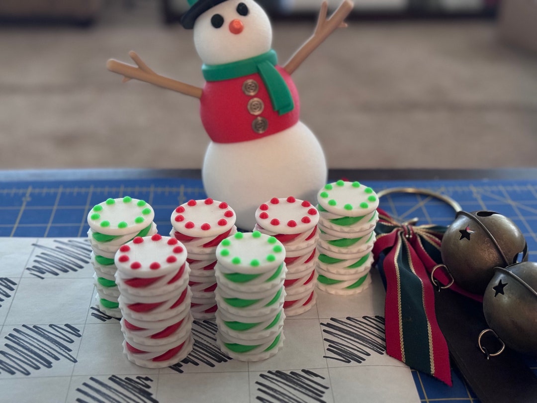 Christmas Checkers Set - Stacking 3D Printed 24 Piece Set for Your ...