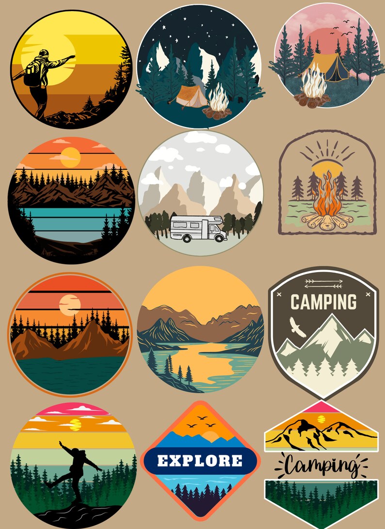 Camping Clip Art , Camping Art , Camping Digital Download, Outdoors ...