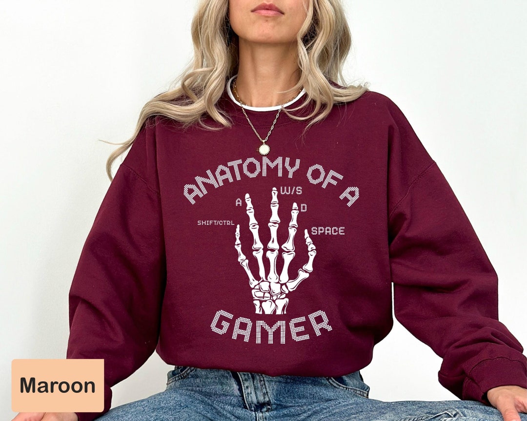 Anatomy of A Gamer Sweatshirt, Funny Gamer Gifts, Gift for Gamer ...