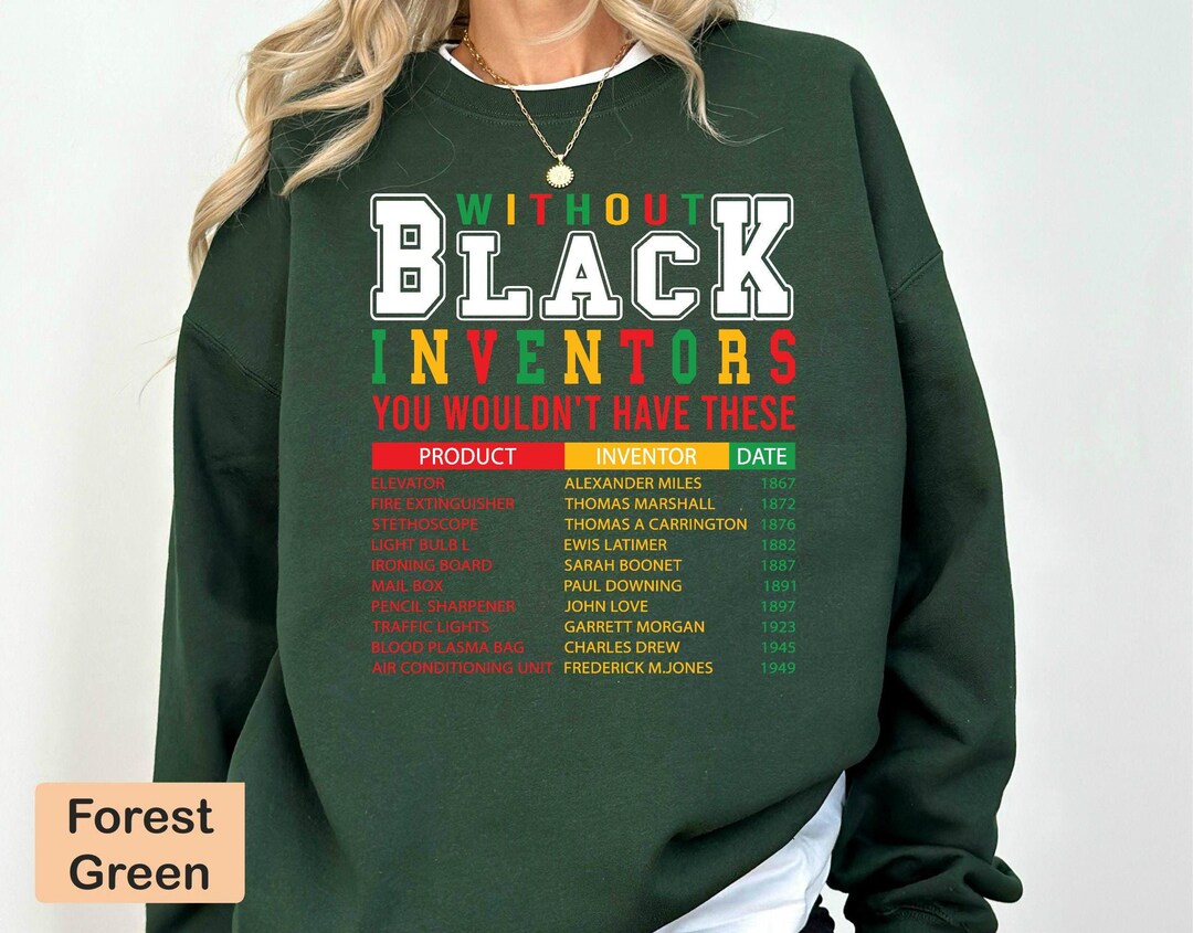 Black Inventors Sweatshirt, Without Black Inventors You Wouldn't Have These, Educational Black ...