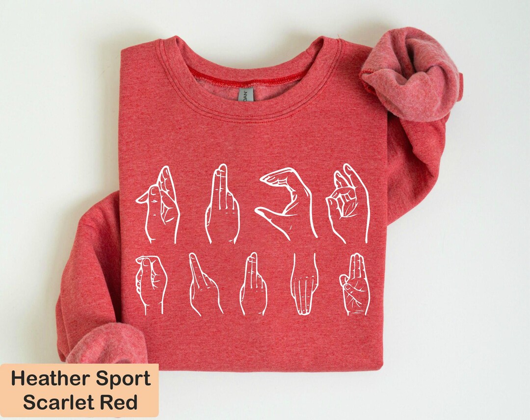 ASL Hand Signs Design Anti Trump Protest Sweatshirt, Subtle Fck Trump ...