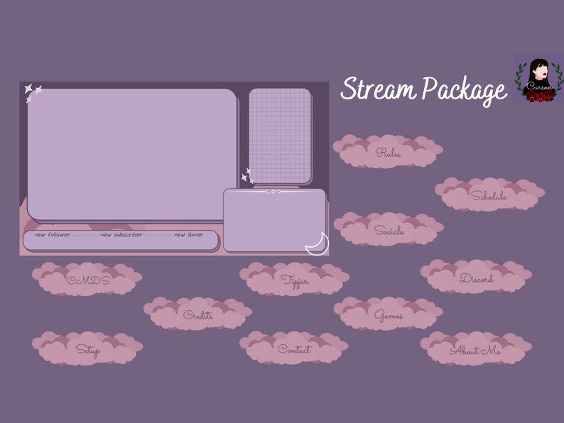 Gamer Girl Twitch Overlay Stream Overlay Retro Pink Gamer - Etsy