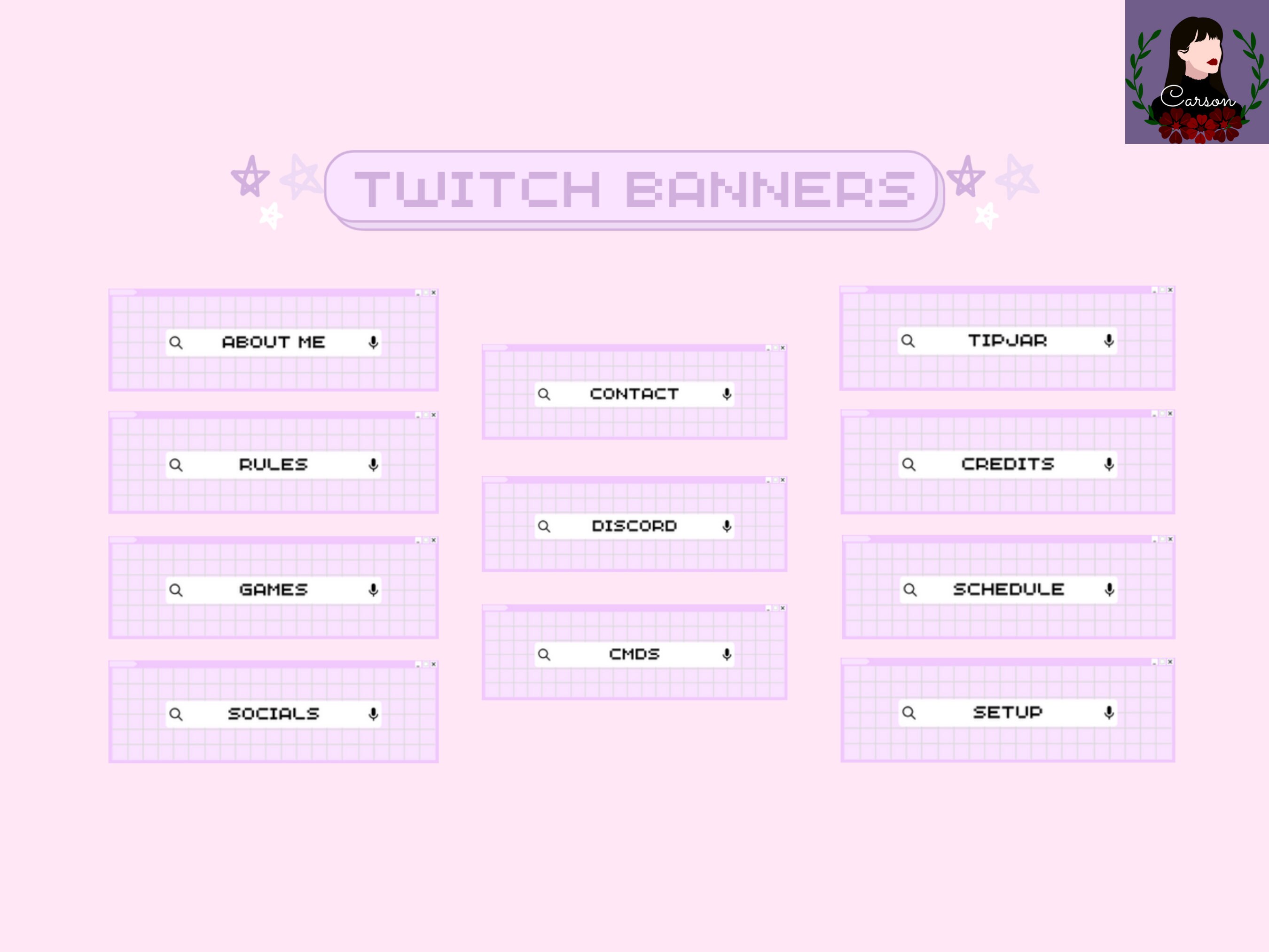 Gamer Girl Twitch Overlay Stream Overlay Retro Pink Gamer - Etsy