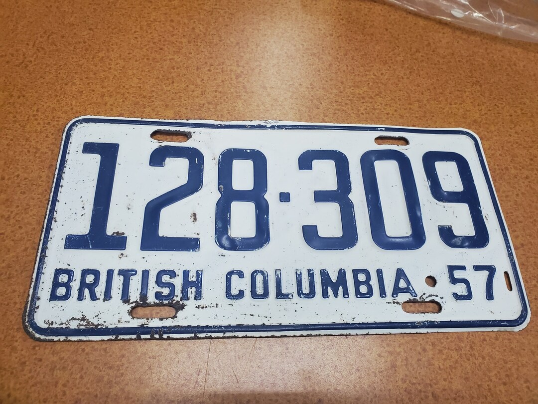 1957 British Columbia License Plate - Etsy
