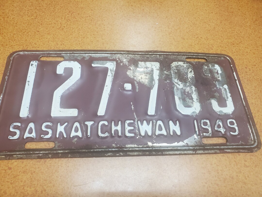 1949 SASKATCHEWAN License Plate - Etsy