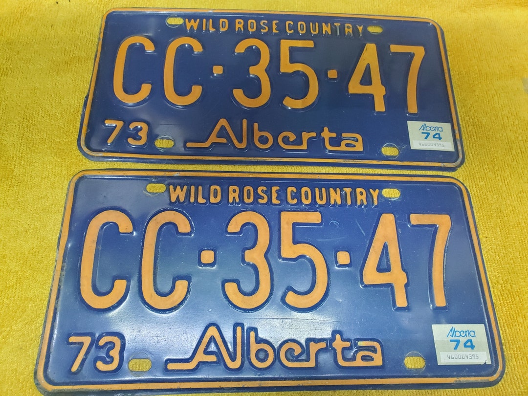 1973 Pair Alberta License Plates - Etsy