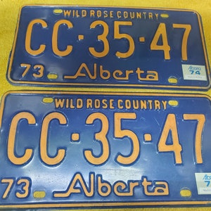 1973 Pair Alberta License Plates - Etsy